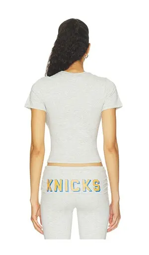 HYPE AND VICE Knicks Cotton Jersey T-shirt In Grey