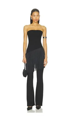 MORE TO COME Martini Fringe Top - Black