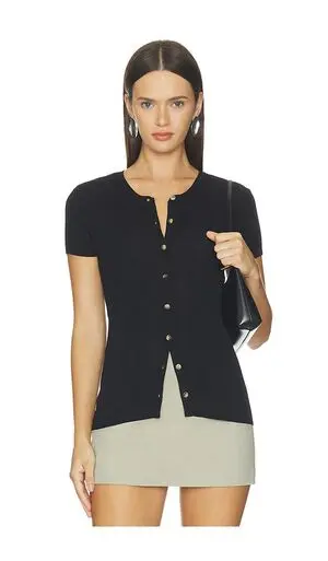 Sanctuary Soft Focus Ribbed Knit Button-up Top