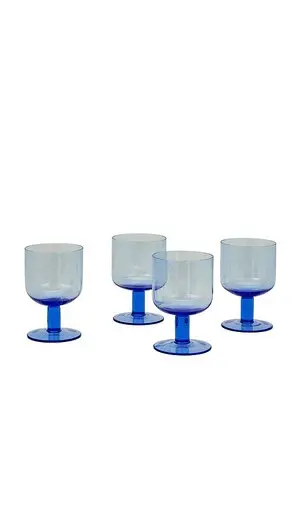 HAWKINS NEW YORK Seeded Glassware Set Of 4 - Blue