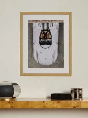 SONIC EDITIONS Framed 2026 Porsche 718 Rsk Spyder From Above Print, 40" X 50