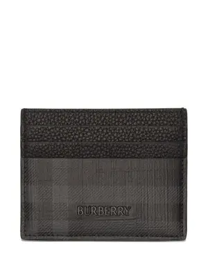 Burberry Check Credit Card Case - Grey