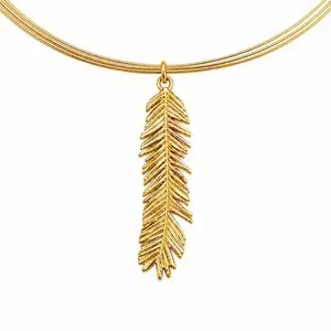 MOTHER NATURE JEWELRY Acacia Leaf Pendant Necklace In -plated Sterling Silver - Gold