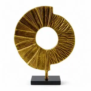 MARLETH Brass Disk Sculpture Large - Gold
