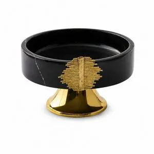 MARLETH Stone Bowl Gold Base - Black