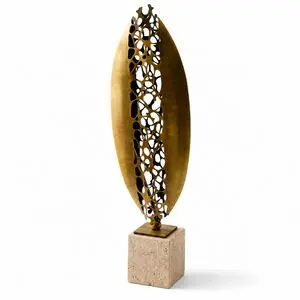 MARLETH Laser Cut Brass Sculpture Large - Gold