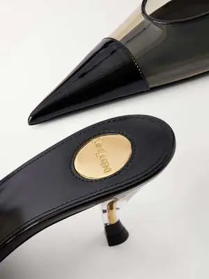 Saint Laurent Patent Leather-trimmed Slingback Pumps