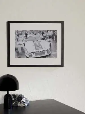 SONIC EDITIONS Framed 1977 Martini Porsche Print, 50" X 40