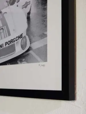 SONIC EDITIONS Framed 1977 Martini Porsche Print, 50" X 40