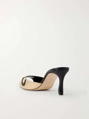 Manolo Blahnik Metallic Leather Sandals