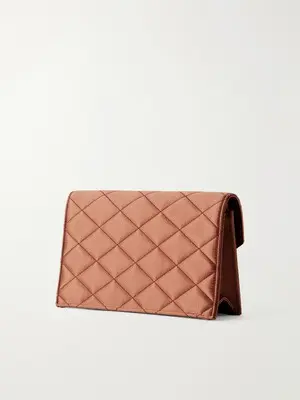 Saint Laurent Paris Quilted Satin Chain Wallet - Pink