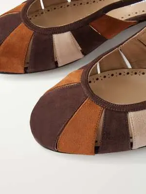 Manolo Blahnik Suede Flats With Buckle-fastening Ankle Strap