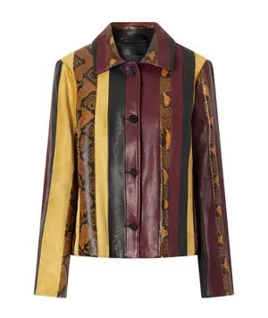 Proenza Schouler Striped Suede-trimmed Snake-effect Leather Jacket
