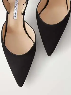 Manolo Blahnik Carolyne 50 Suede Slingback Pumps