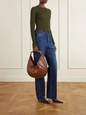 Saint Laurent Mombasa Medium Leather Shoulder Bag