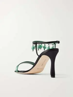 Manolo Blahnik Kasasan 90 Embellished Satin Sandals