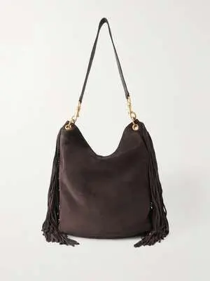 NILI LOTAN Asher Fringed Suede Shoulder Bag