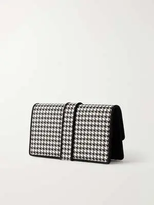 Manolo Blahnik Maycap Houndstooth Wool Clutch