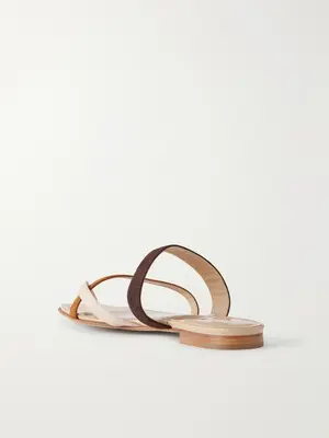 Manolo Blahnik Susatri Suede Sandals - Brown