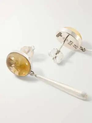 LOREN STEWART Cousteau Sterling Silver And Citrine Earrings