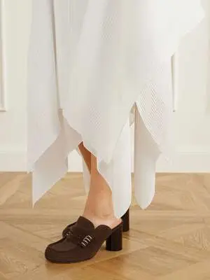 JW Anderson Asymmetric Plissè-crepe Midi Skirt