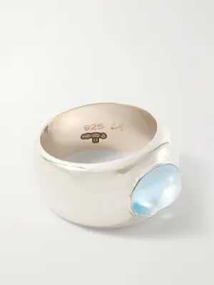 LOREN STEWART Sterling Silver And Topaz Ring - Blue