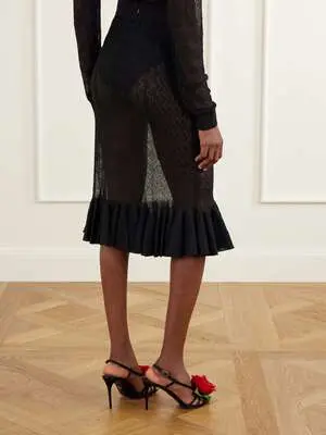 Dolce & Gabbana Ruffled Lace Midi Skirt