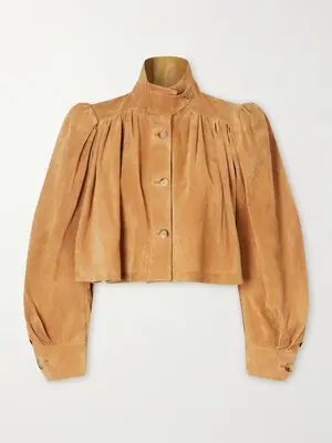 Chloé Cropped Suede Jacket - Brown