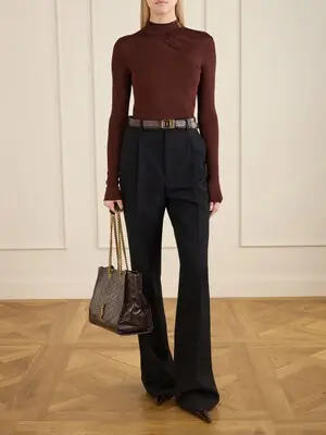 Saint Laurent Niki East West Crinkled-leather Tote - Brown