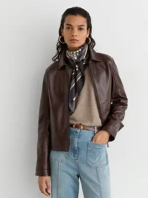 REISS Carmen Silk Geometric-print Square Scarf