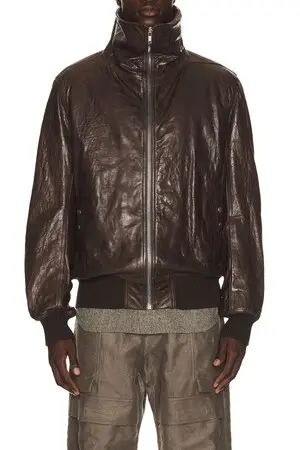 Rick Owens Dracuflight Leather Jacket - Grease