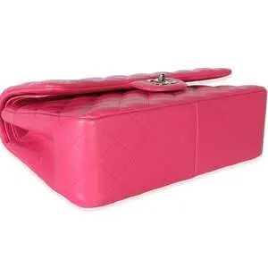 Chanel Quilted Lambskin Jumbo Double Flap Shoulder Bag - Pink