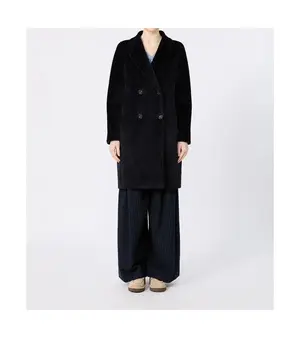 Max Mara Double Breasted Collared Coat - Midnight Blue