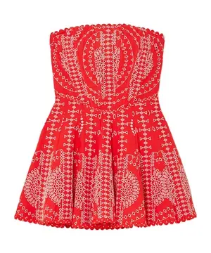 Charo Ruiz Ibiza Cotton-blend Mini Dress - Red