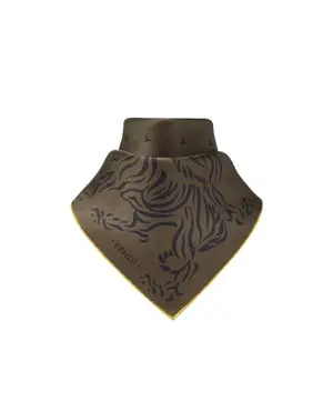 Fendi Silk Foulard With Tiger Print - Green