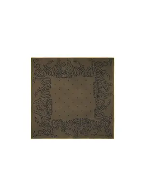 Fendi Silk Foulard With Tiger Print - Green