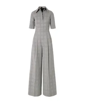 EMILIA WICKSTEAD Checked Wool Jumpsuit