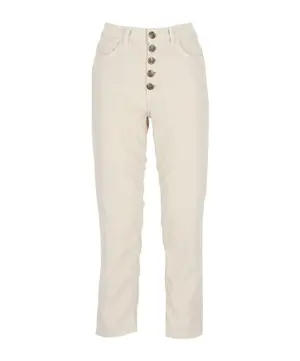 DONDUP Buttoned Straight-leg Trousers - No