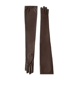 Brunello Cucinelli Nappa Leather Long Gloves - Rust-brown