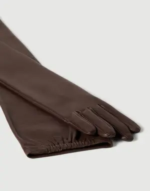 Brunello Cucinelli Nappa Leather Long Gloves - Rust-brown