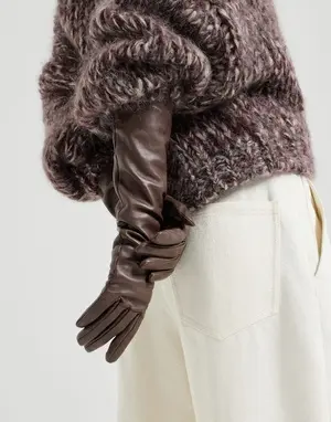 Brunello Cucinelli Nappa Leather Long Gloves - Rust-brown