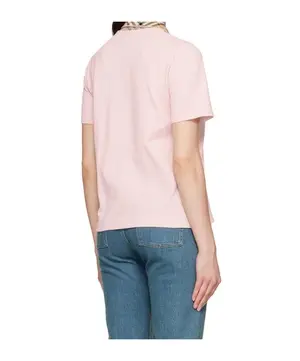 Burberry Embroidered Checked Collar Polo Shirt
