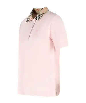 Burberry Embroidered Checked Collar Polo Shirt
