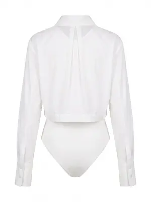Patrizia Pepe Poplin Bodysuit Shirt