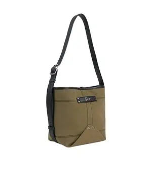 Kenzo Utility' Reversible Bucket Bag In Canvas And Leather - Olive