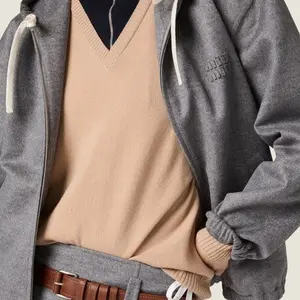 Miu Miu Cashmere Turtleneck Sweater With Zip Closure And Intarsia Logo - Albino White/blue