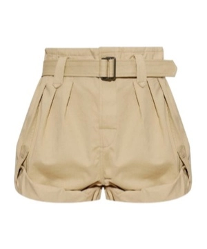 Kenzo Belted Pleated Shorts - Light Brown