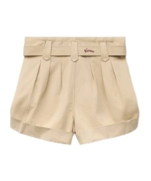 Kenzo Belted Pleated Shorts - Light Brown