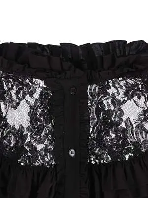 Chloé High-neck Laced Ruffled Blouse