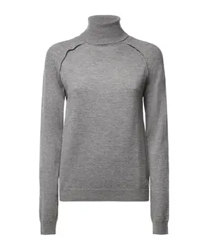 DONDUP Logo Plaque Roll-neck Jumper - Grey